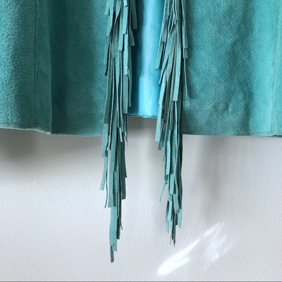 3B West | Jackets & Coats | Turquoise Fringe Jacket | Poshmark